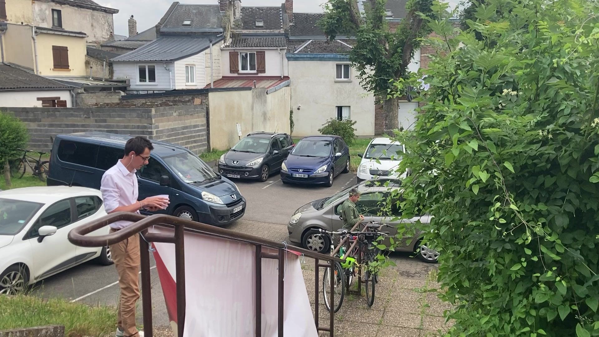 Left-wing NFP leader Francois Ruffin arrives at his election evening