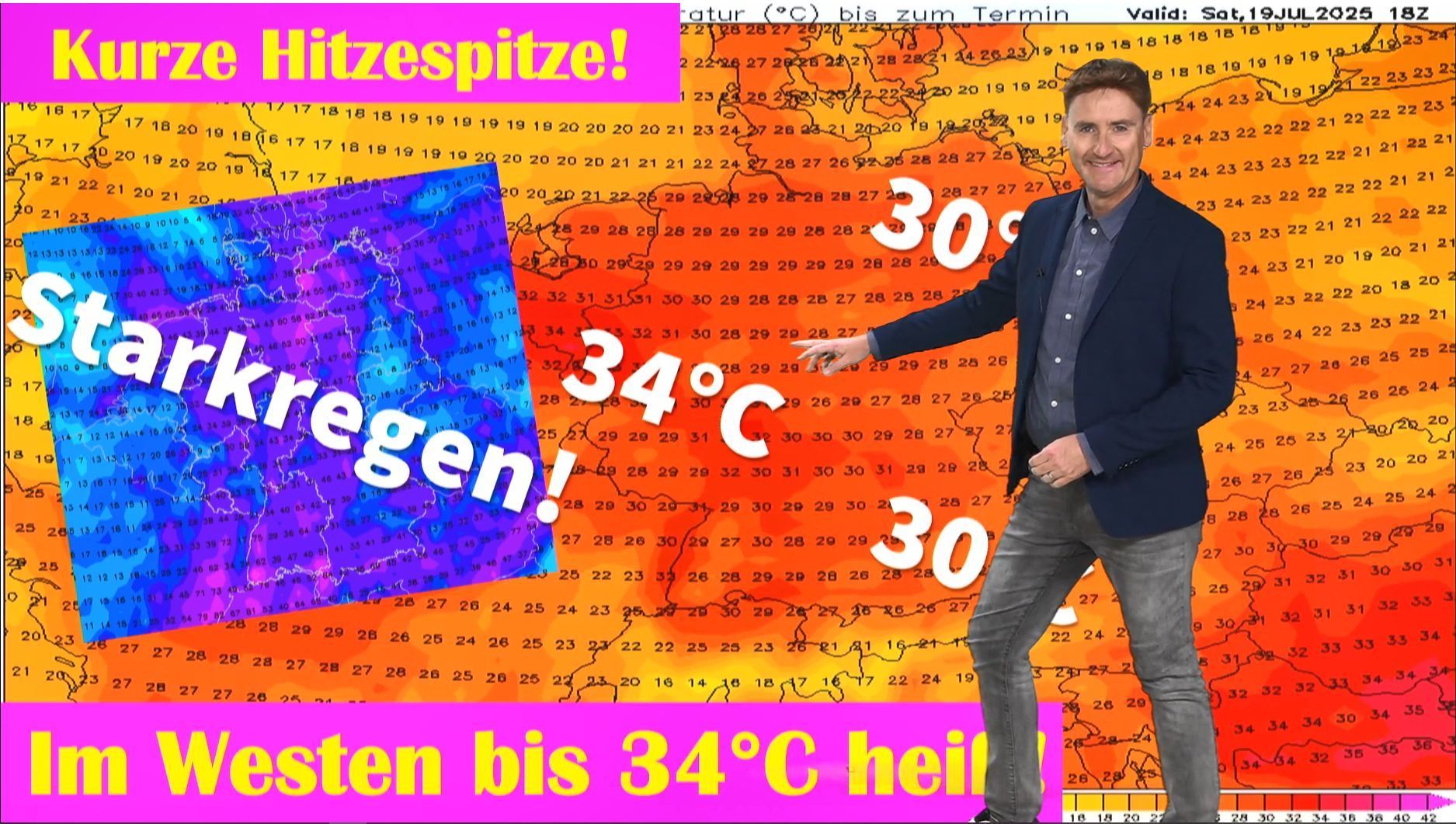 Video: Erst große Hitze bis 34°C, dann schon wieder neue Gewitter und Unwetter: Meteorologe ...